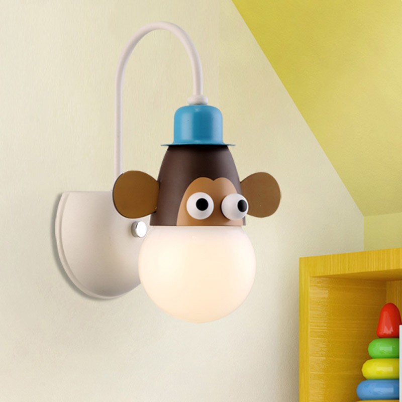 Art Deco LED Wall Light Wall Sconce Animal Monkey Children's Room ...