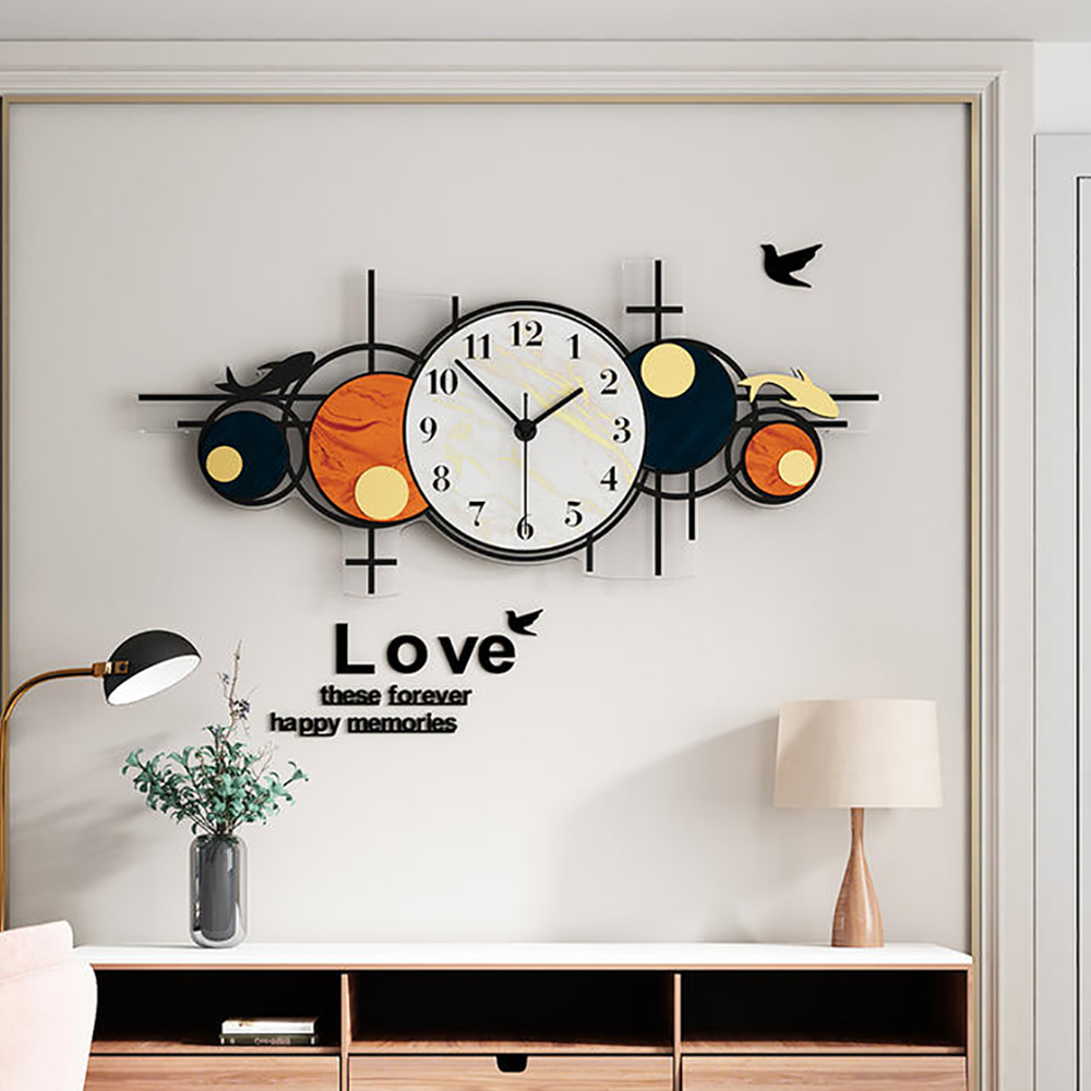 Horloge murale moderne en acrylique nordique avec cadran concis et ...