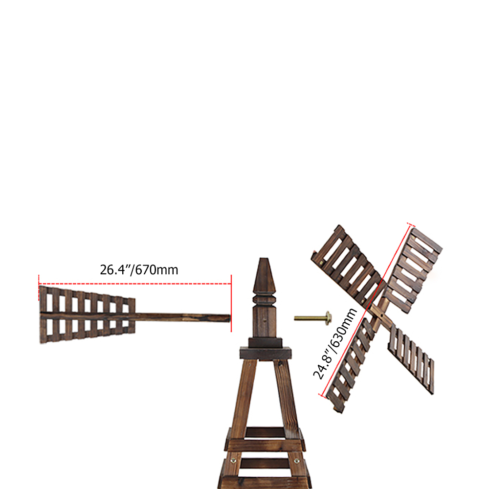 White Wood Windmill Planters Trellis Garden Decoration-Homary