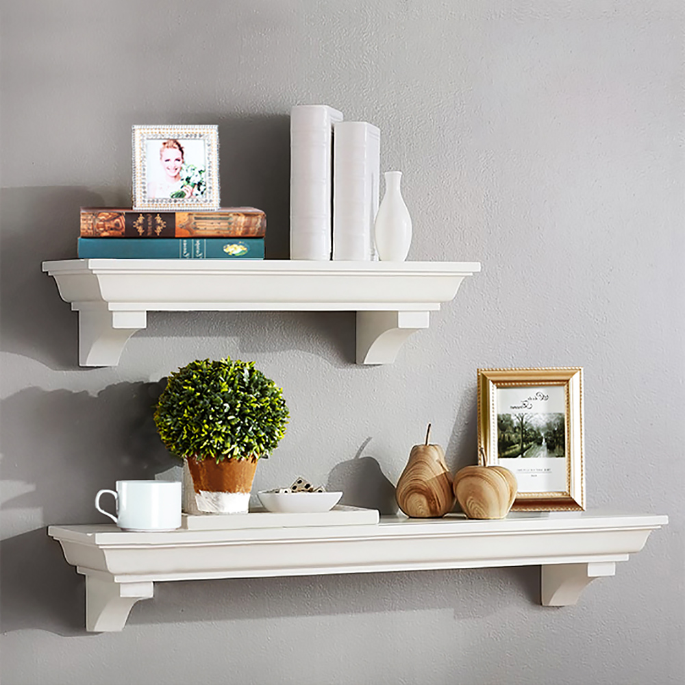 Medieval Wall-Mounted Shelving in Wood-Homary