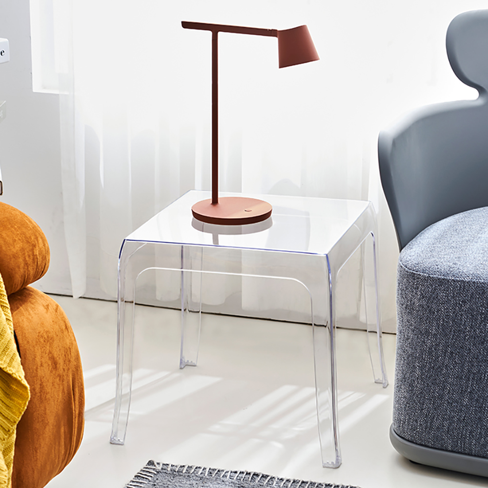 Unique End Table Plastic Clear Skinny Side Table-Homary