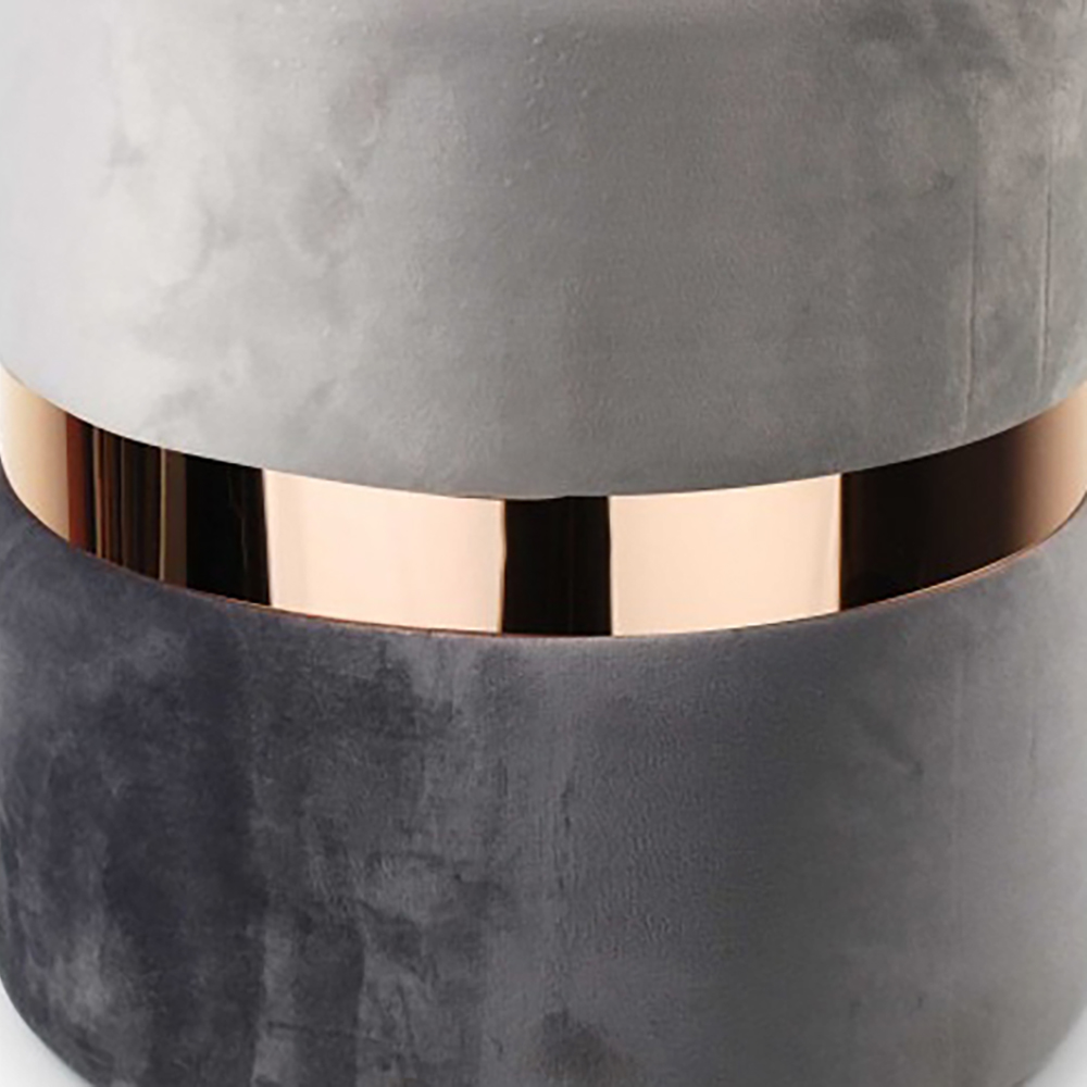 Modern Round Bedroom End Table Velvet Upholstery Side Table-Homary